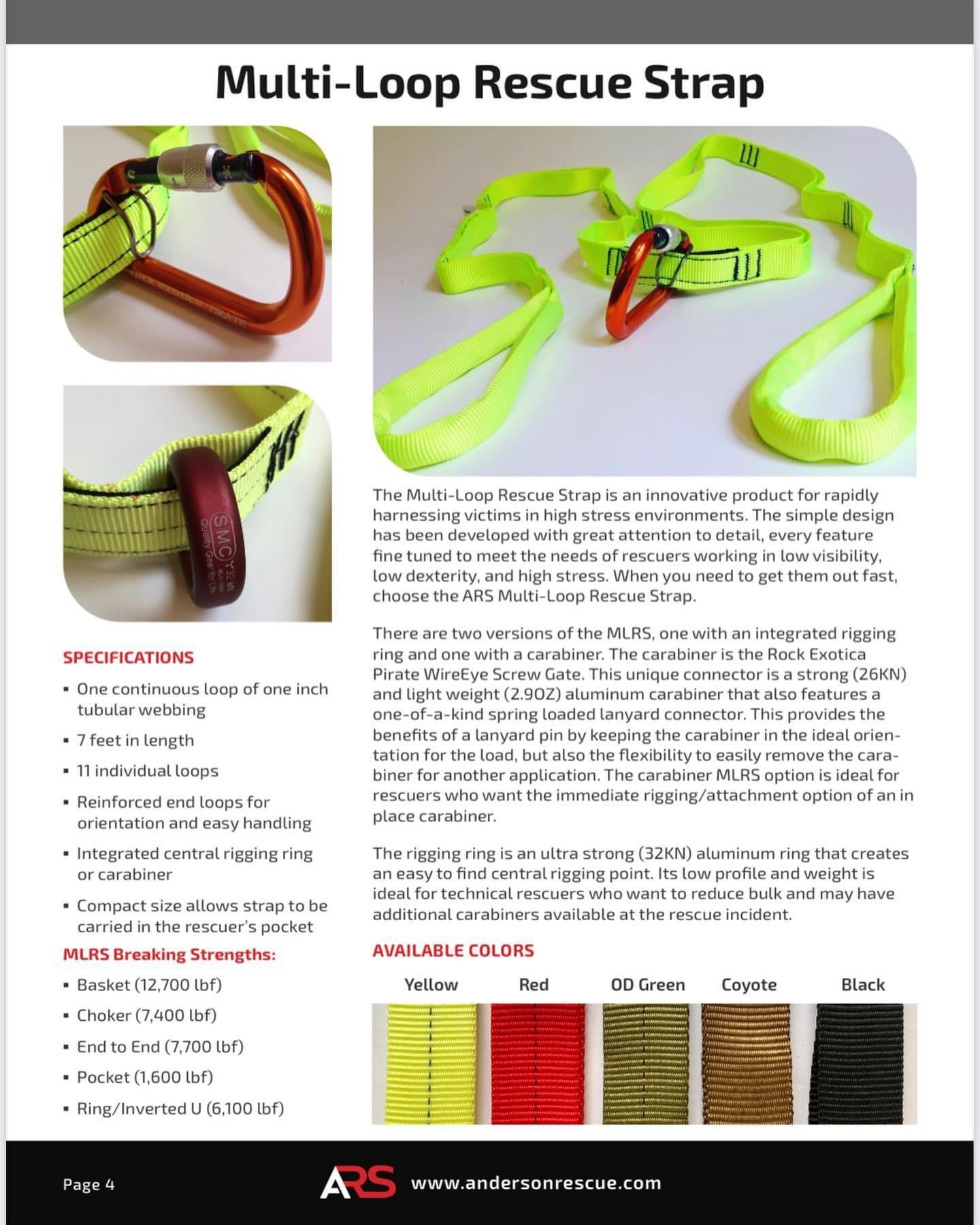 ARS Multi-Loop Rescue Strap | First In-Last Out Fire Equipment ...